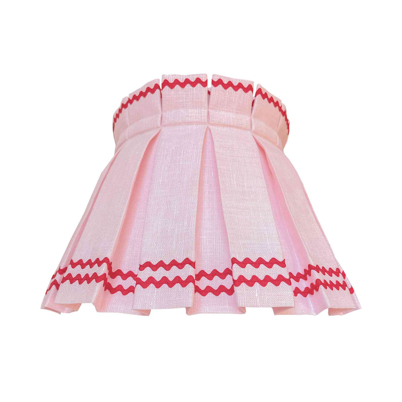 Squiggle Box Pleat Lampshade Skirt Red Pink | Ciélle Home